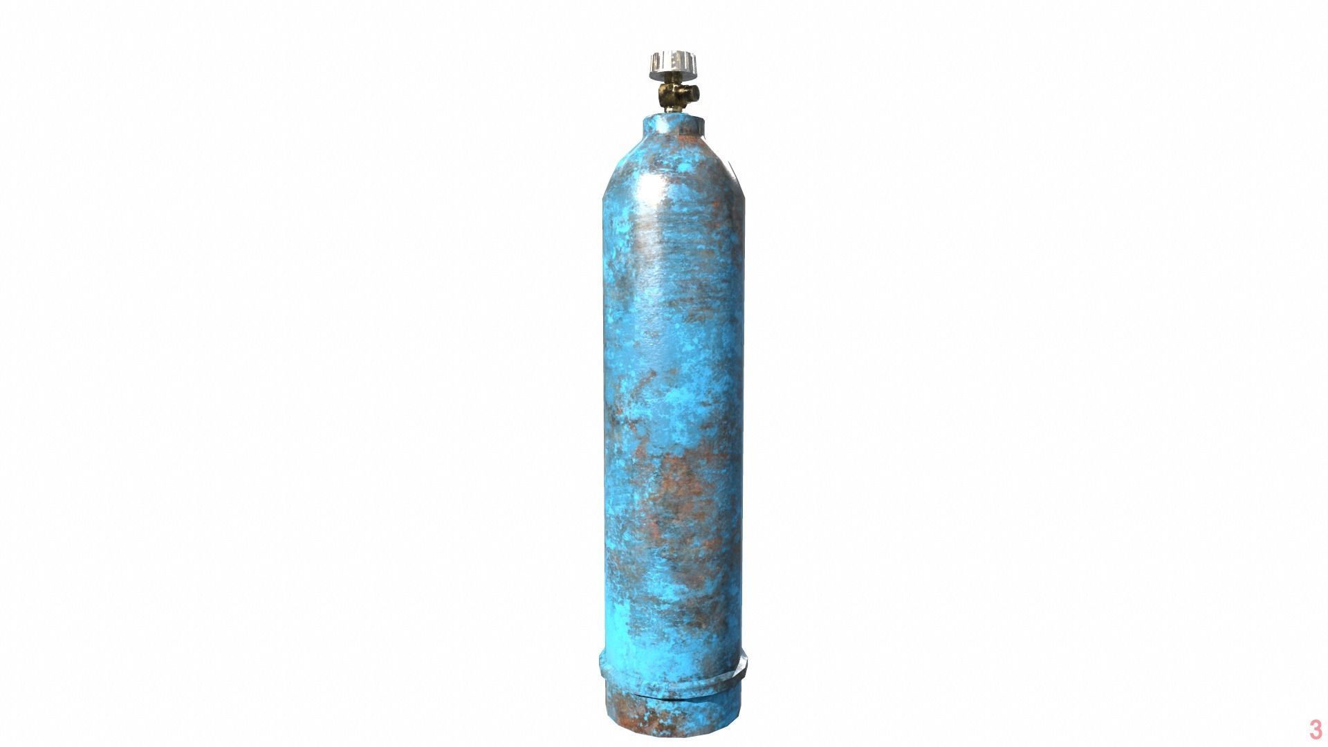 3D model Gas baloon fuel cylinder collection da1 VR / AR / low-poly ...