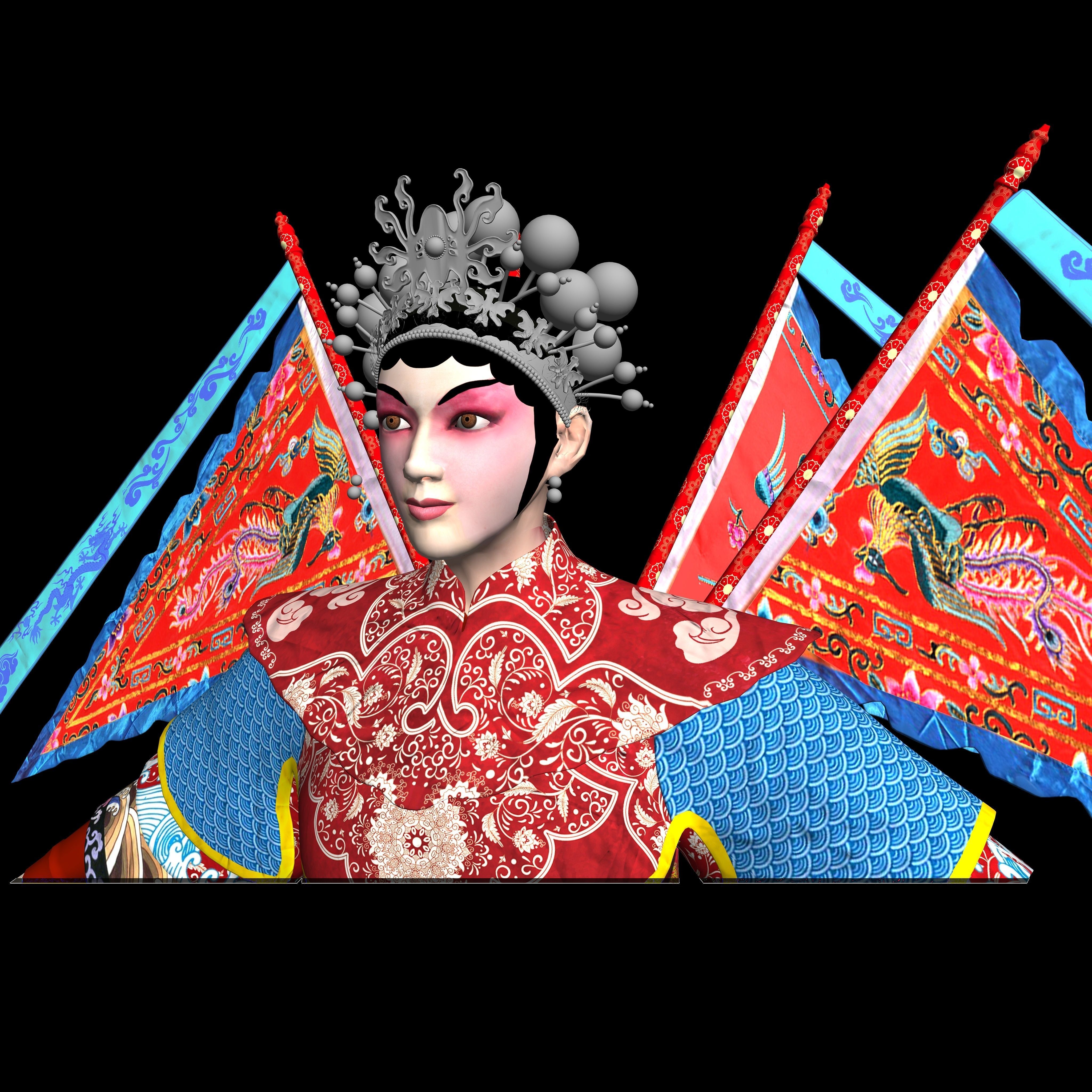 Chinese Peking opera characters men and women 3D model | CGTrader