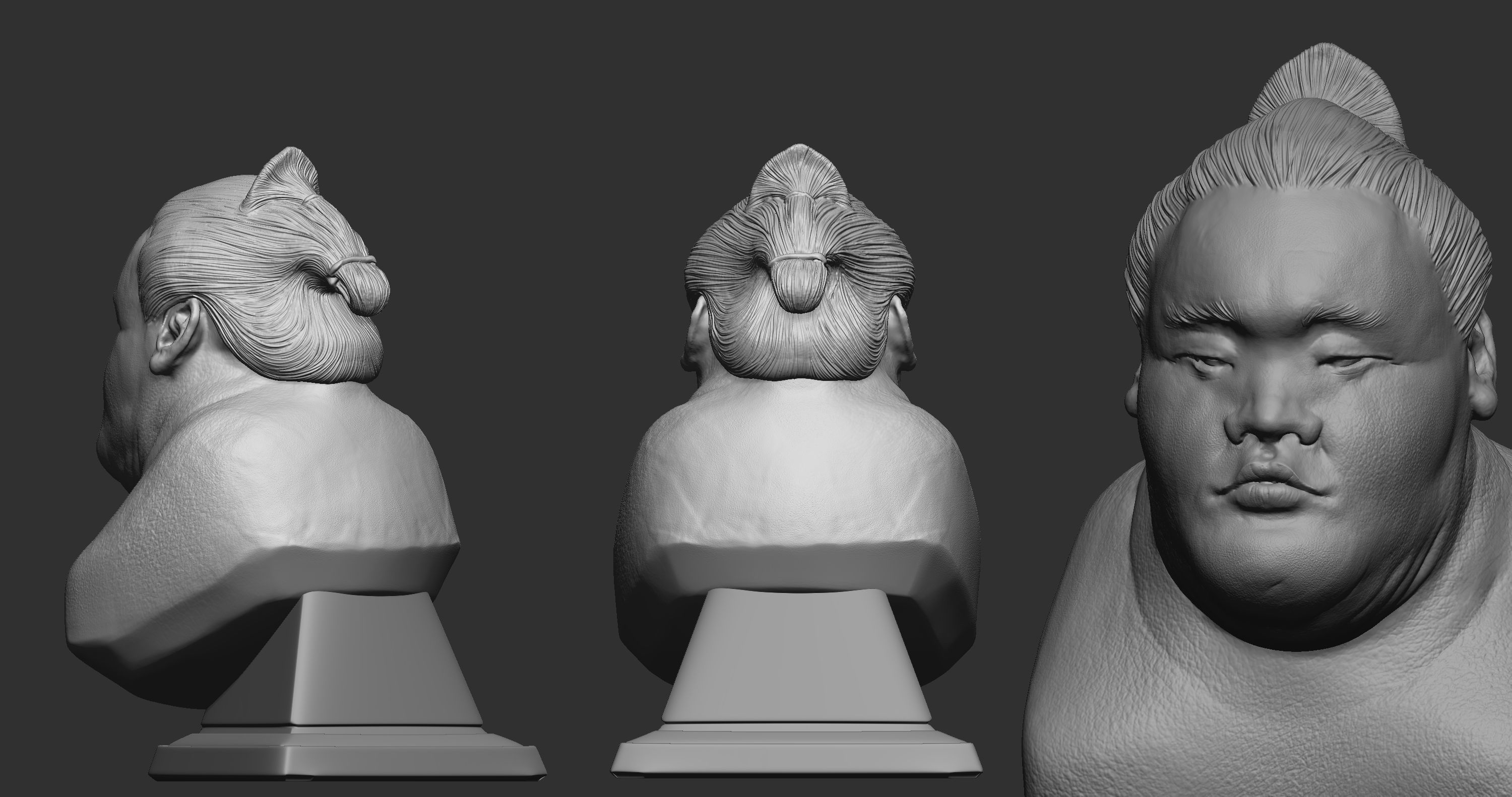 Bust Sumo free 3D model 3D printable | CGTrader