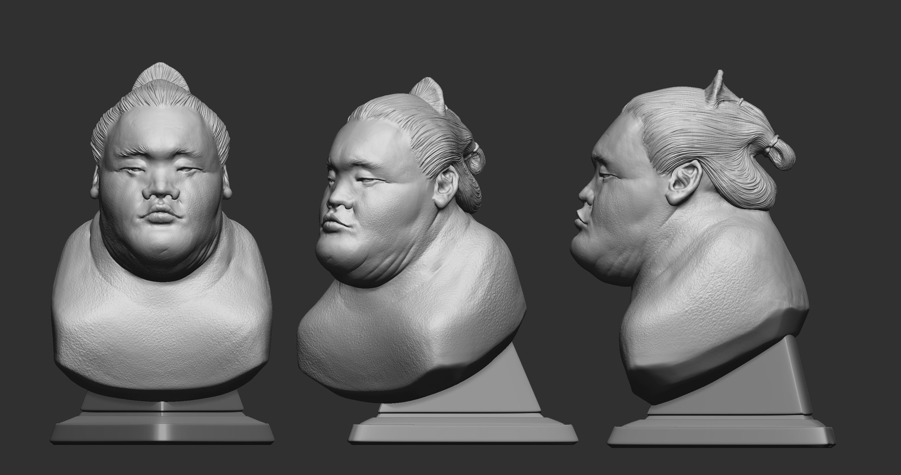 Bust Sumo free 3D model 3D printable | CGTrader