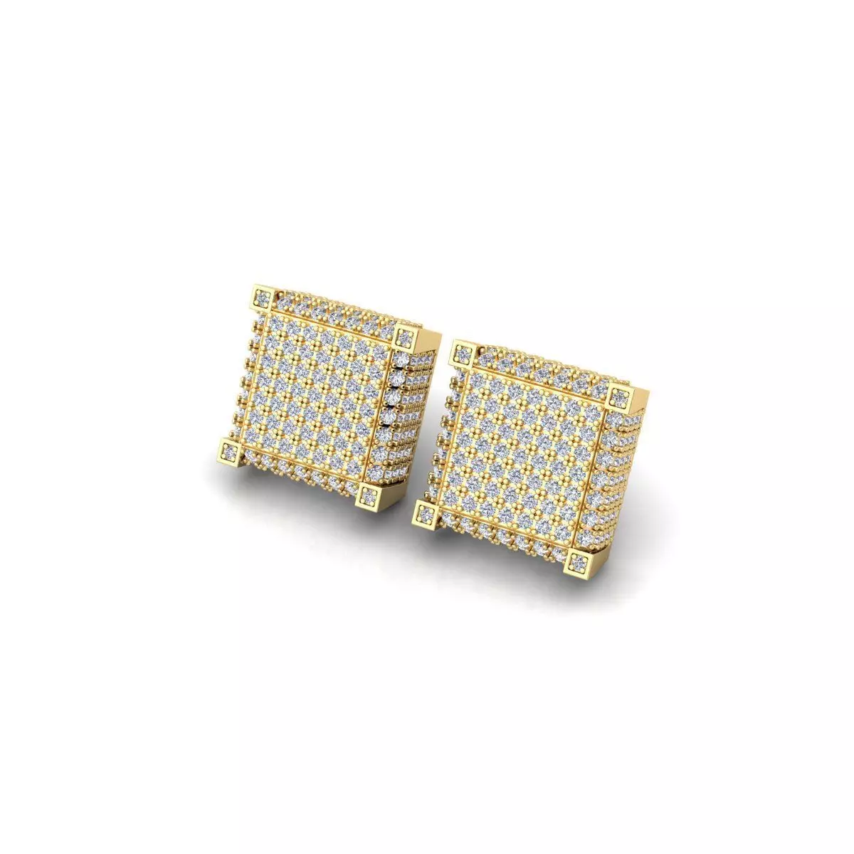 Squar Stude Earring 3d Model and Render Detail 3D model 3D printable ...