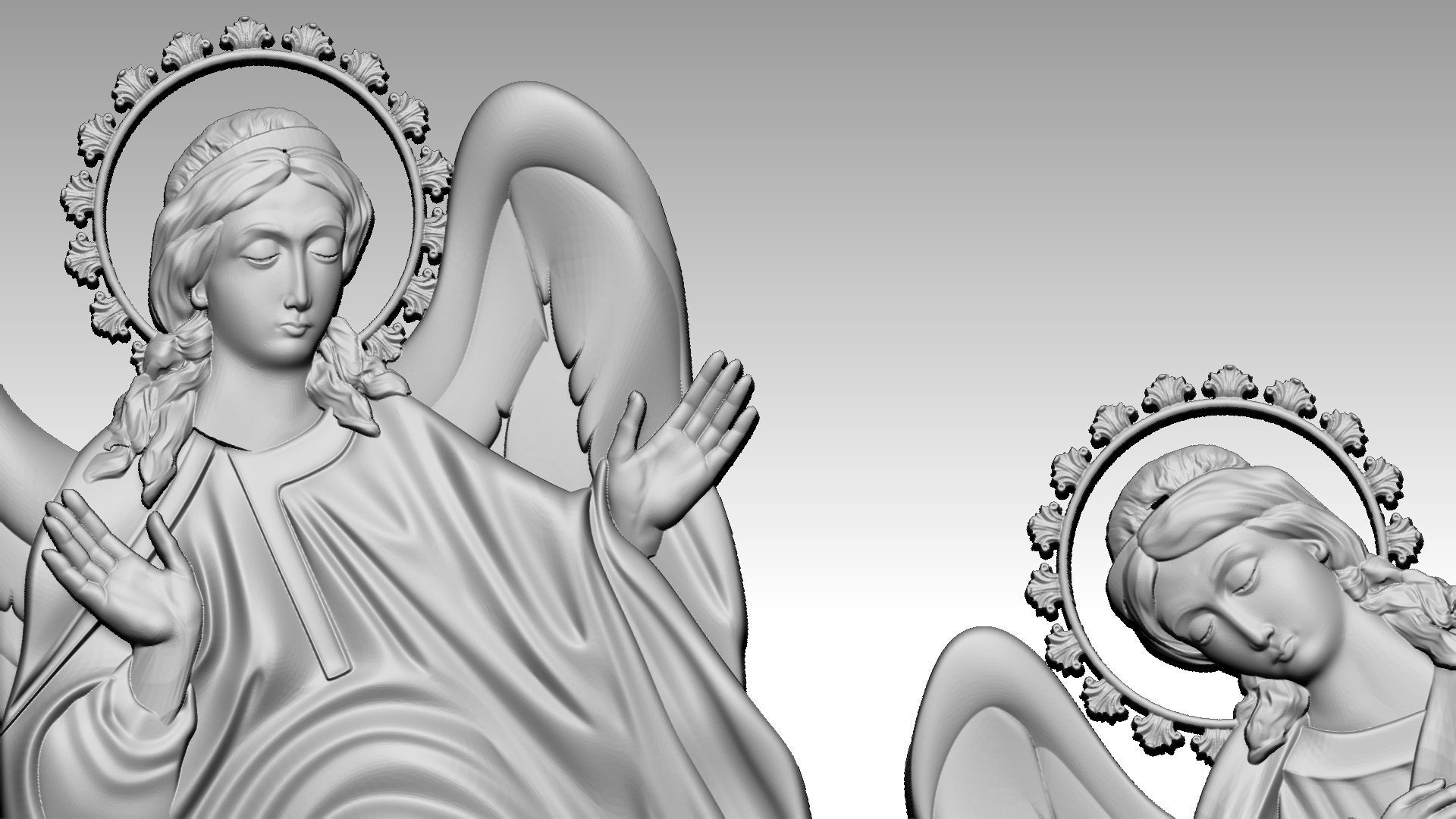 Two female angels 3d print model 3D model 3D printable | CGTrader