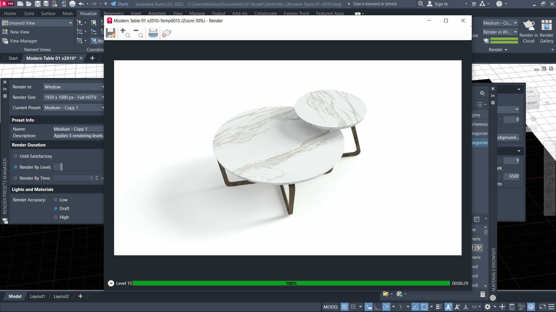 Autocad Low Poly 3D Modern Table 01 3D model | CGTrader