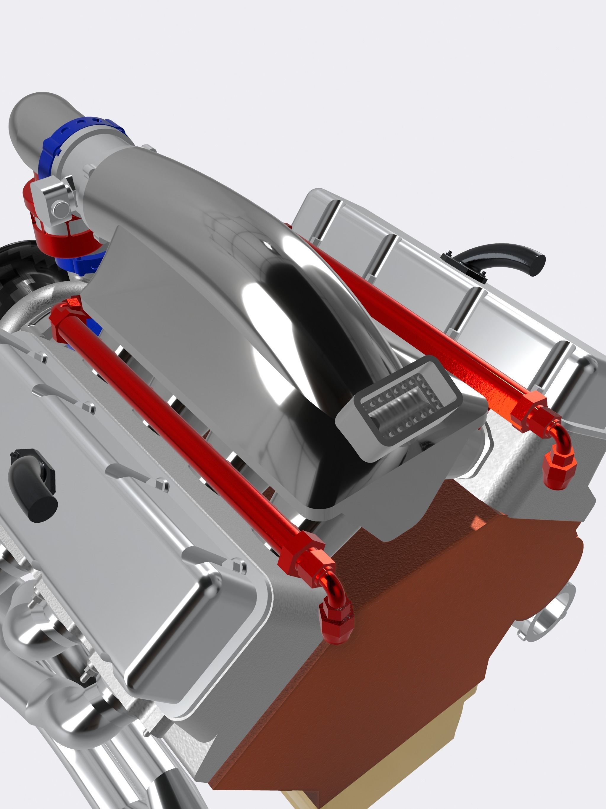 Procharged BBC Motor Supercharged 3D model 3D printable | CGTrader