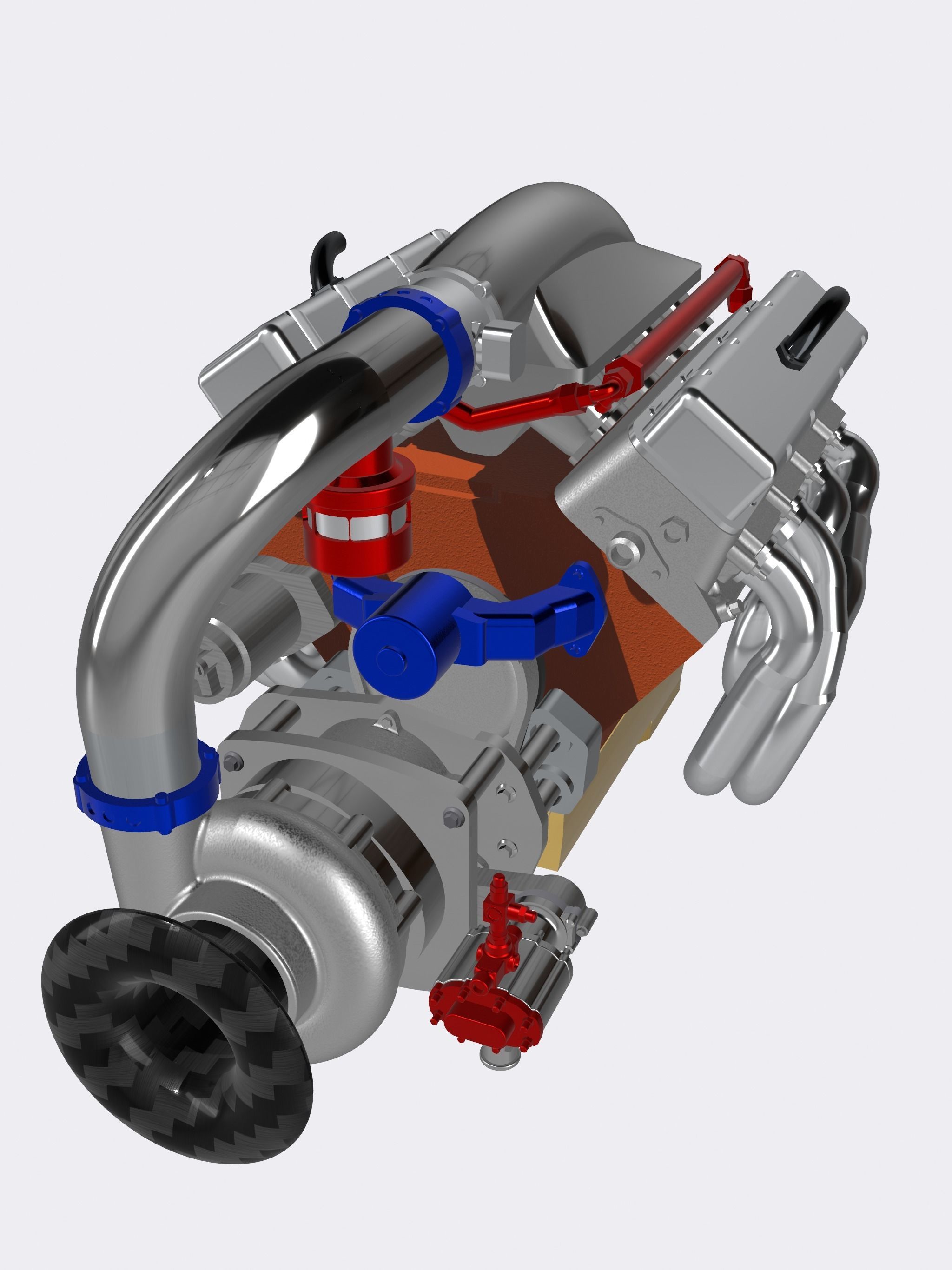 Procharged BBC Motor Supercharged 3D model 3D printable | CGTrader