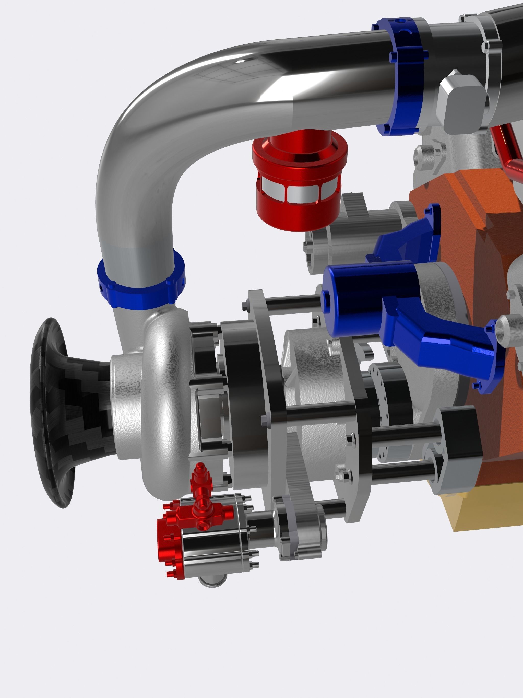 Procharged BBC Motor Supercharged 3D model 3D printable | CGTrader
