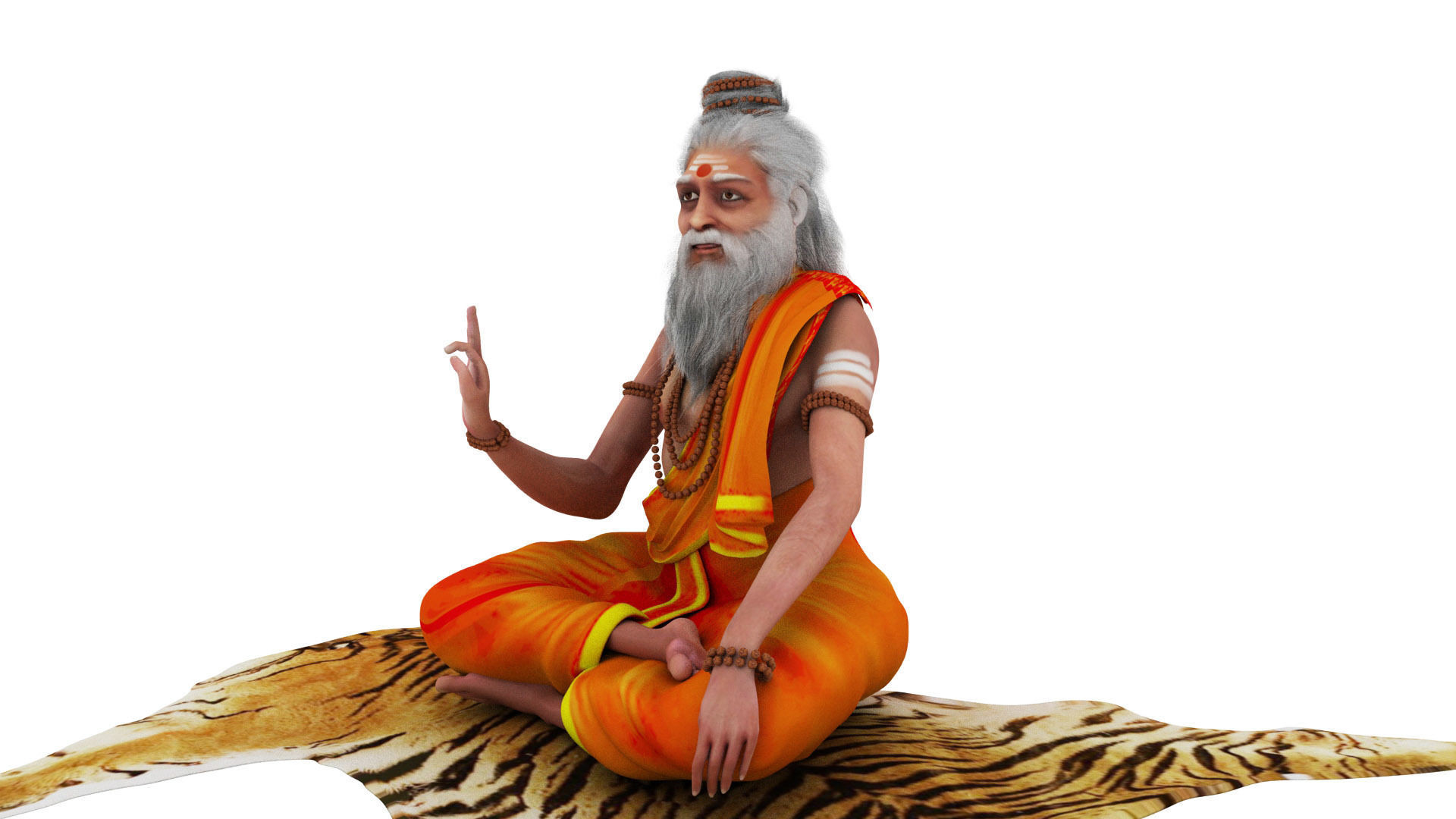 Sage 3d model person on tiger 3D model | CGTrader