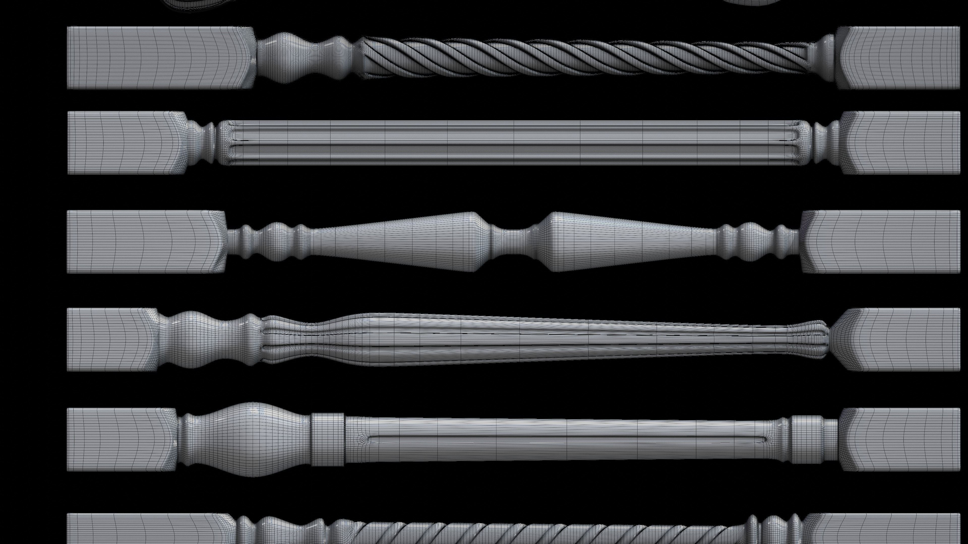 Set of balusters for interior design free 3D model | CGTrader