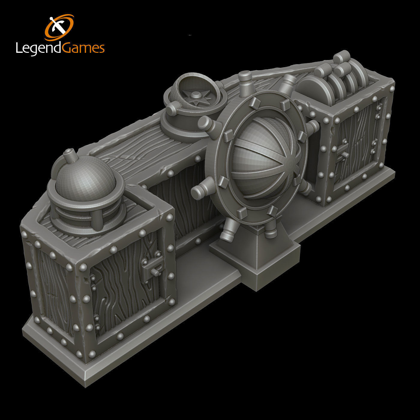 LegendGames Airship Bridge and ships wheel 3D model 3D printable | CGTrader