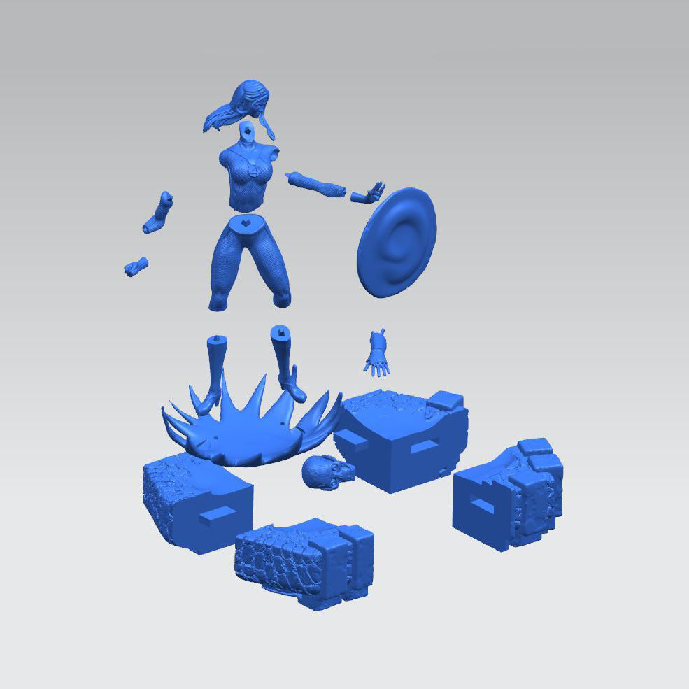 Invisible Woman Statues 3D Model Ready to Print STL 3D model 3D ...