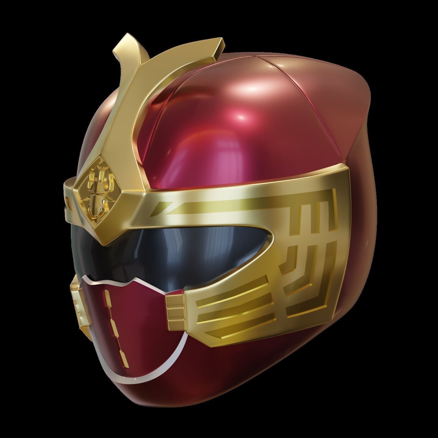 Crimson Thunder Ranger Ninja Storm Helmet 3D model 3D printable | CGTrader