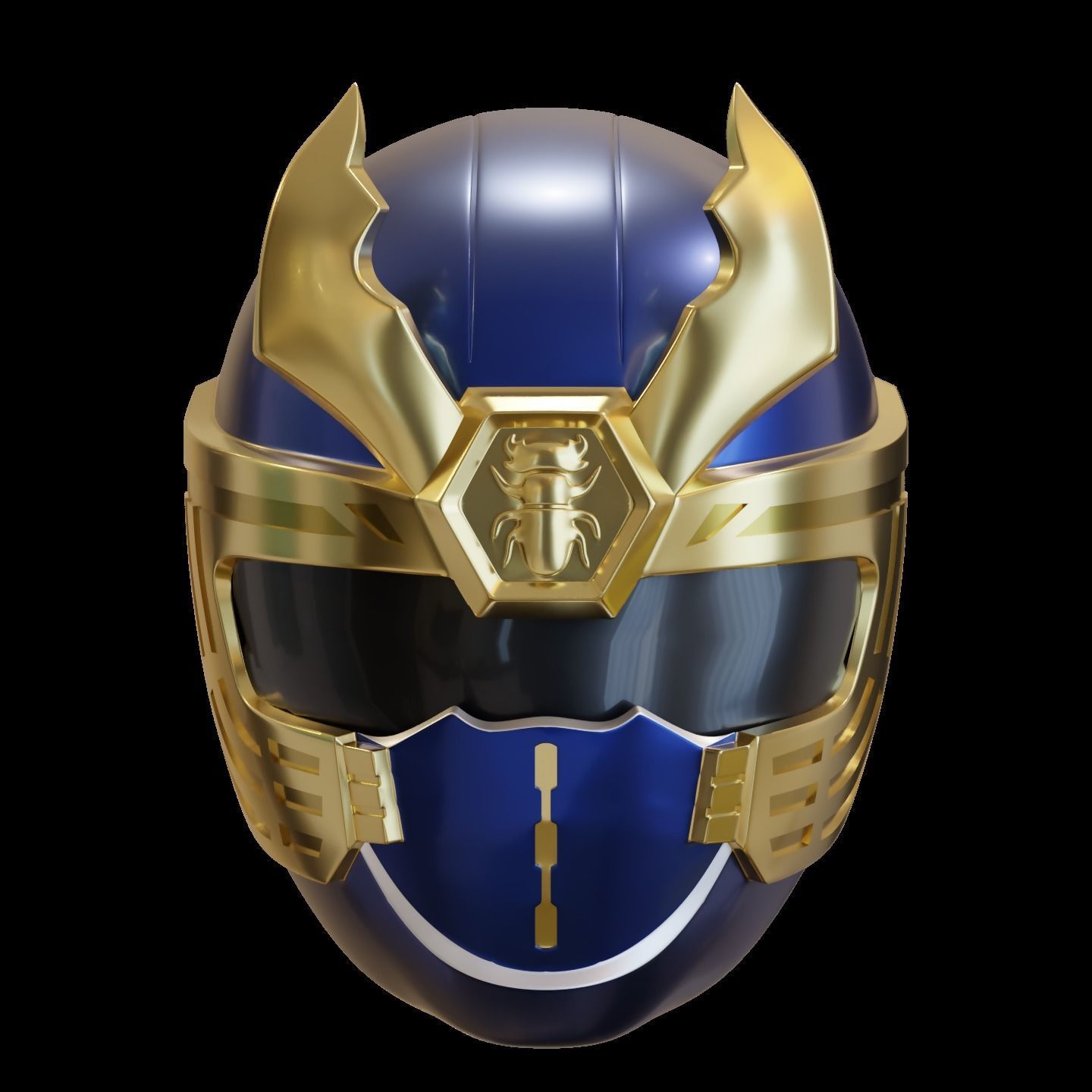 Navy Thunder Ranger Ninja Storm Helmet 3D model 3D printable | CGTrader