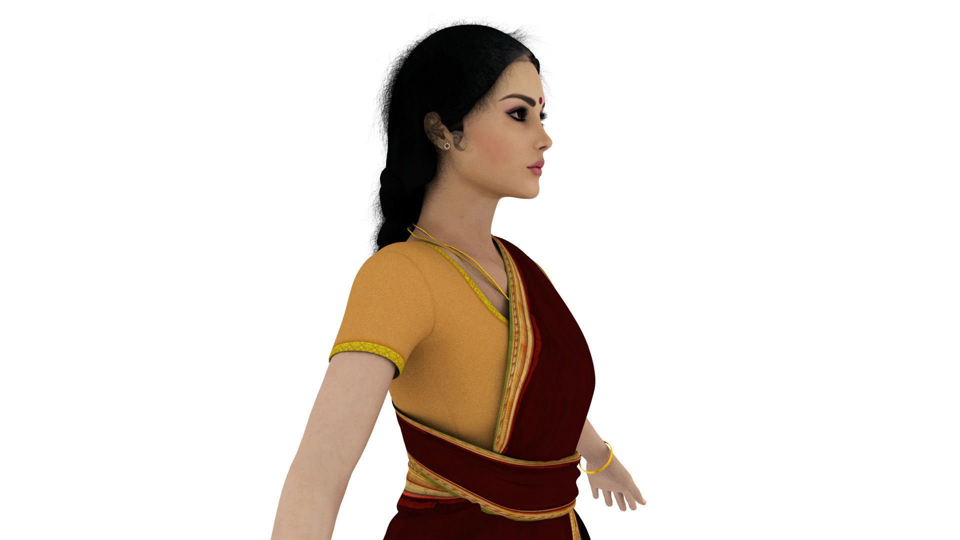 indian girl woman saree 3D model | CGTrader