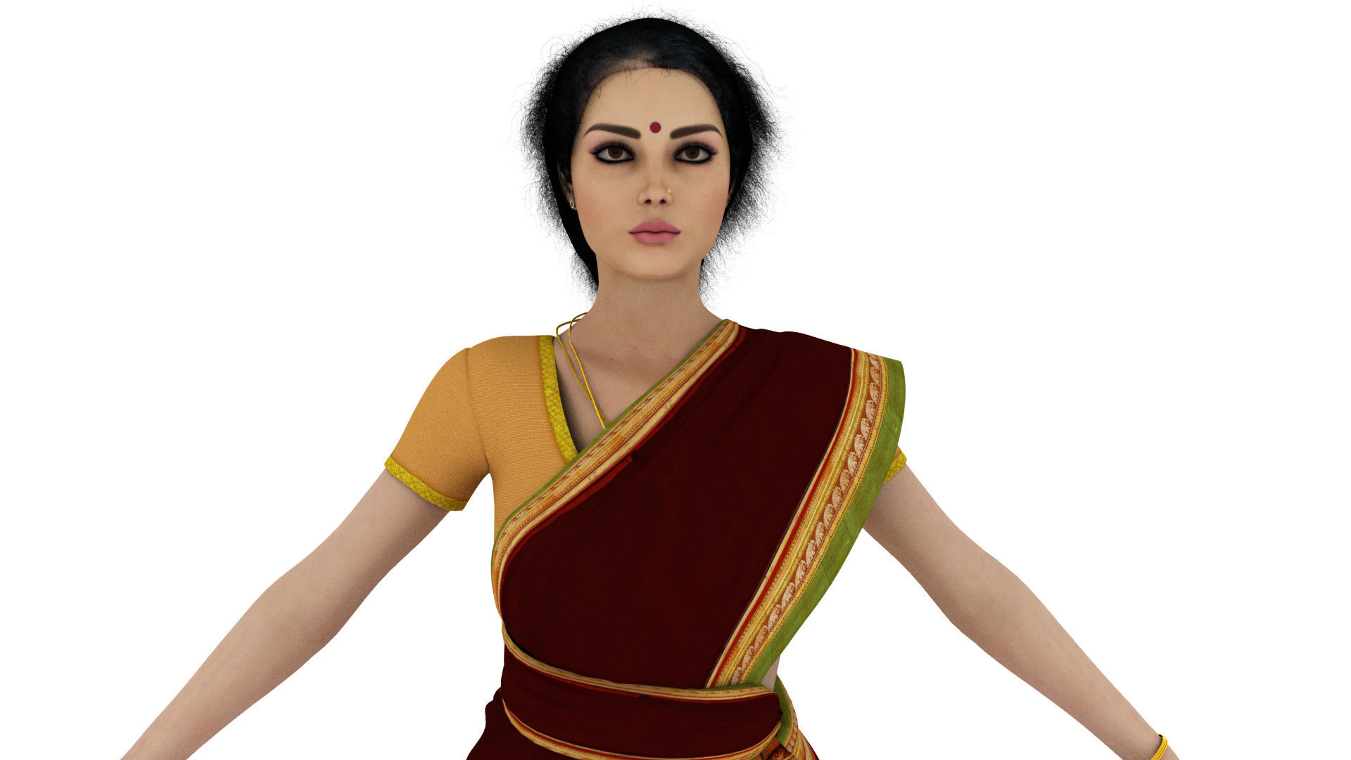 indian girl woman saree 3D model | CGTrader