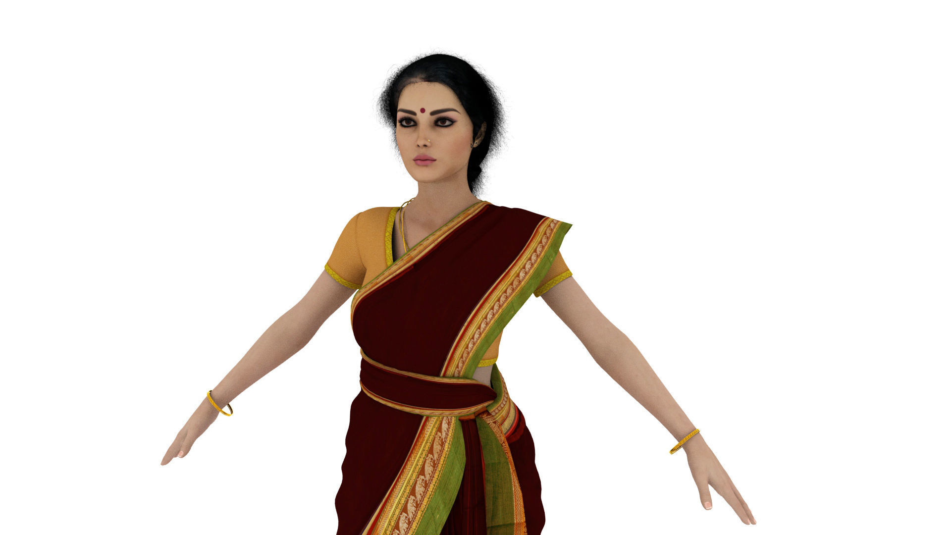 indian girl woman saree 3D model | CGTrader