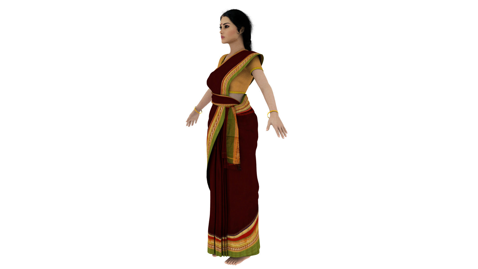 indian girl woman saree 3D model | CGTrader