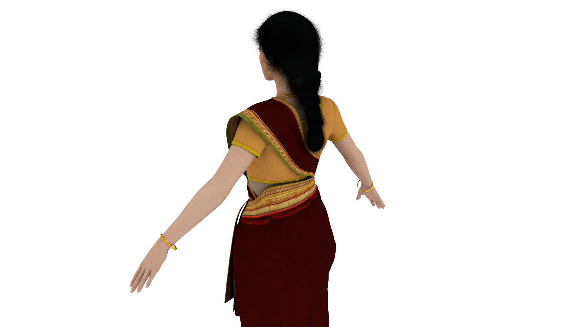 indian girl woman saree 3D model | CGTrader