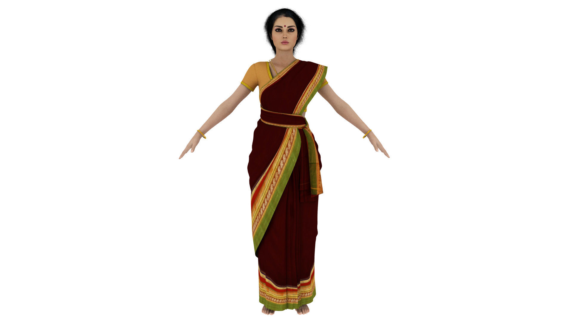 indian girl woman saree 3D model | CGTrader
