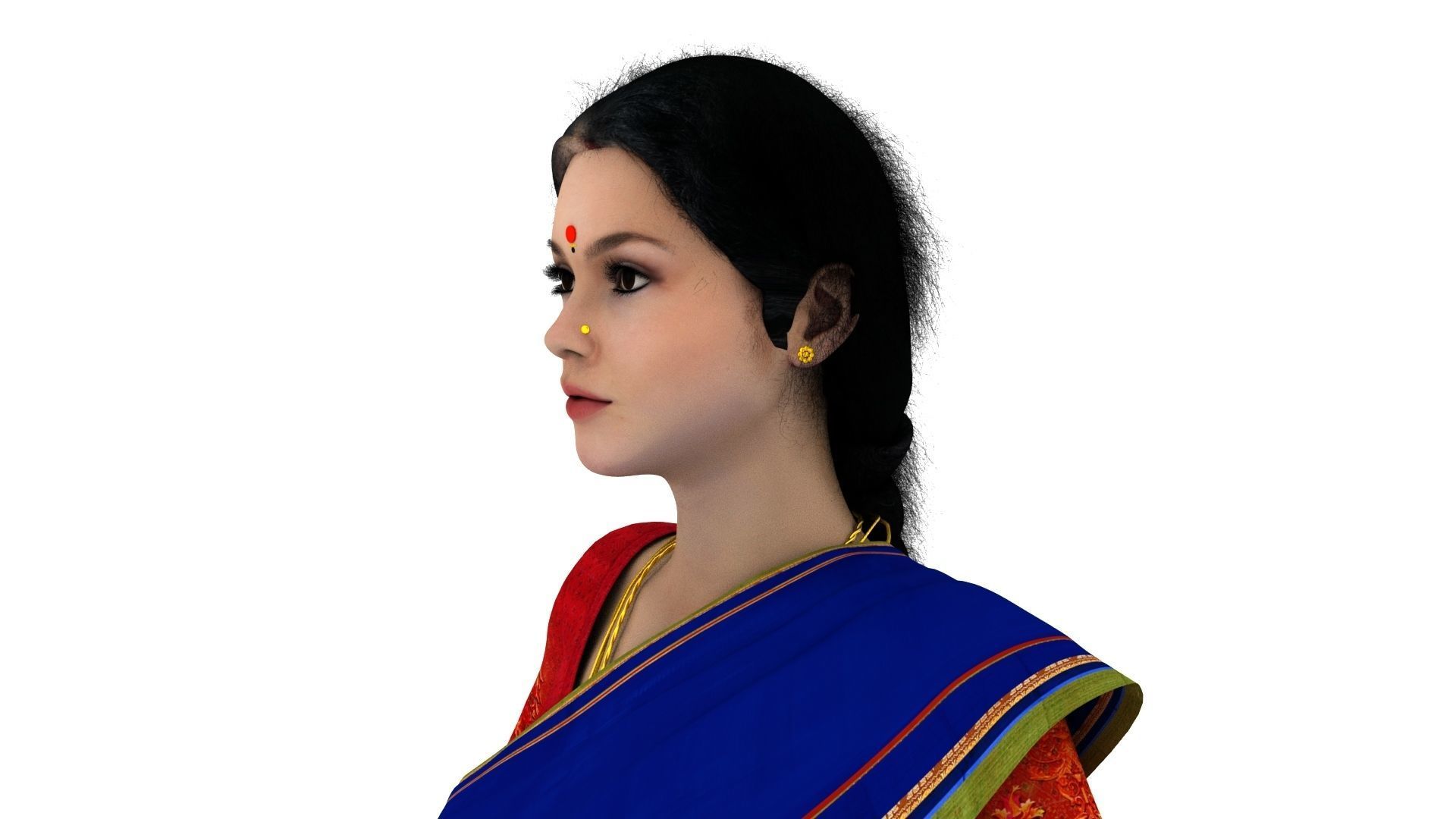 indian girl woman saree 3D model | CGTrader