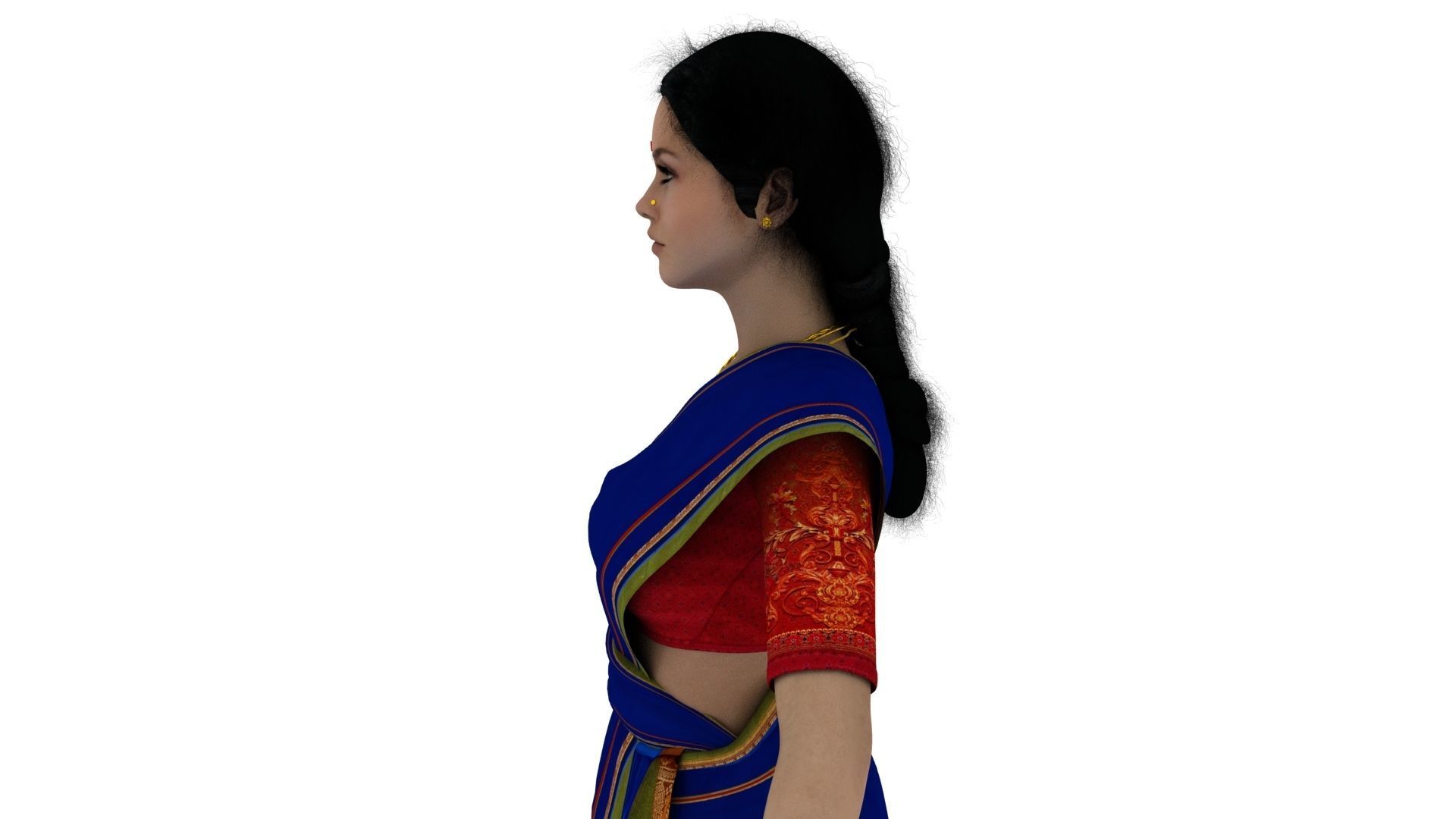 indian girl woman saree 3D model | CGTrader