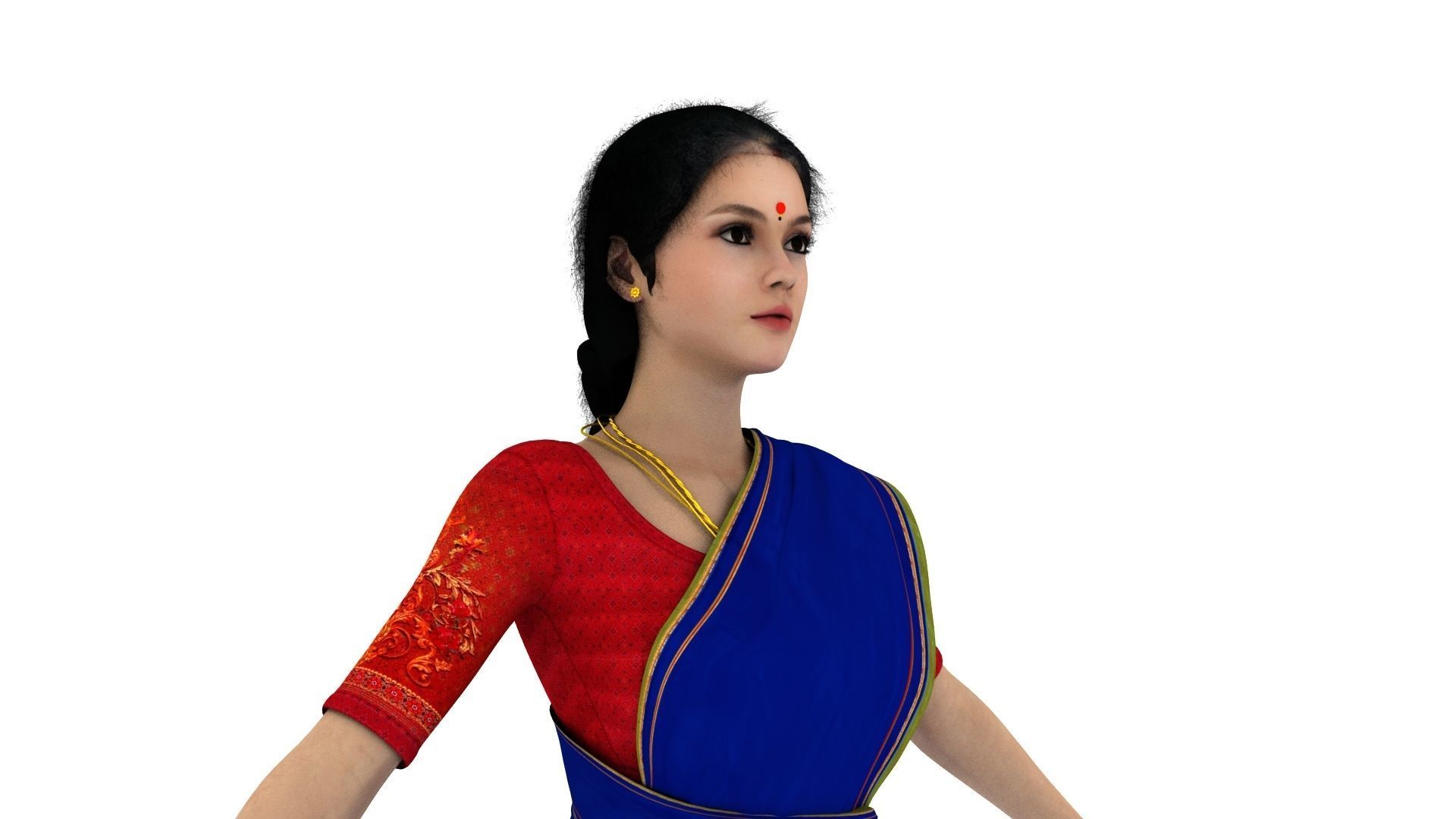 indian girl woman saree 3D model | CGTrader