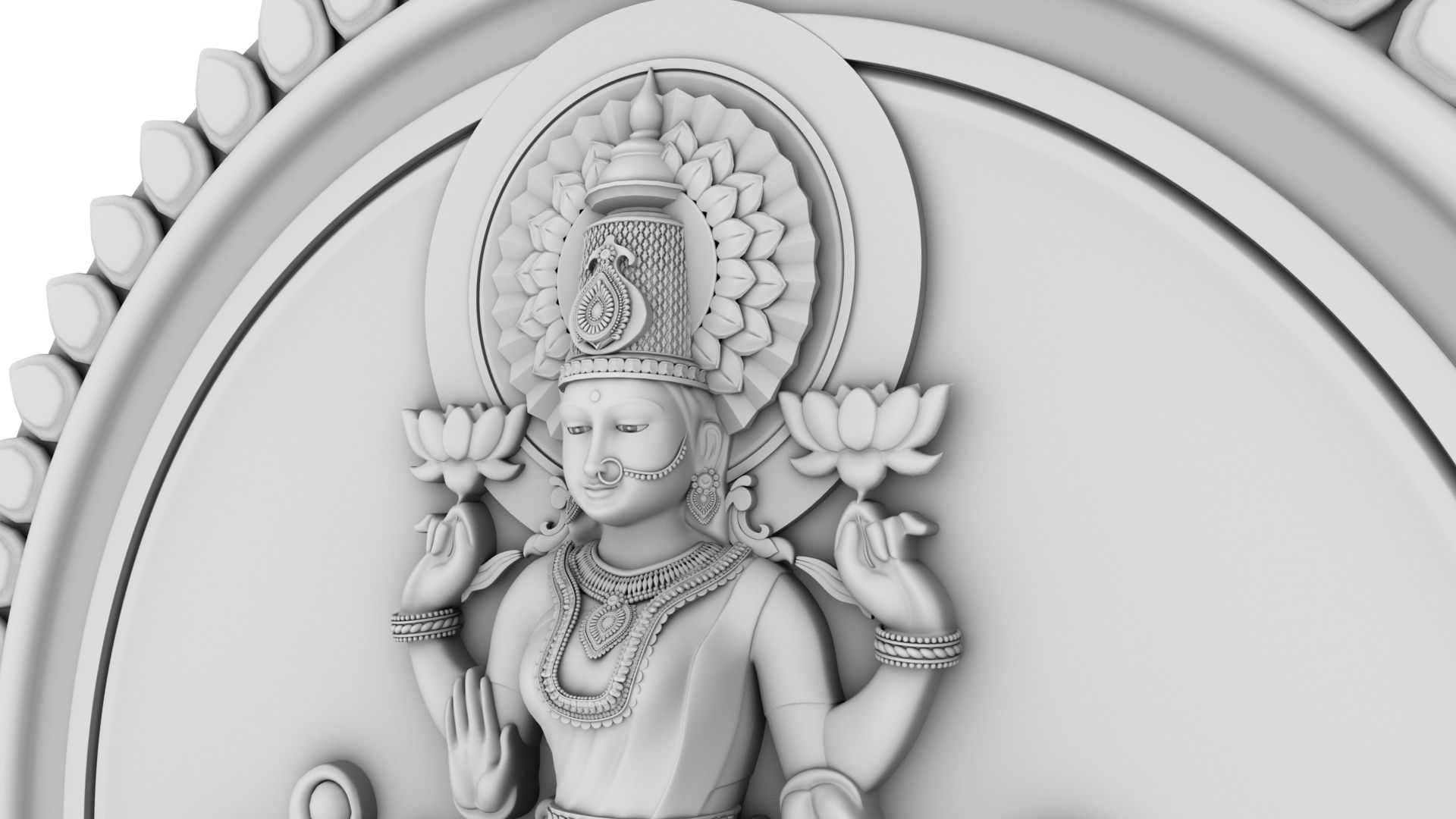 god lakshmi model 3D model | CGTrader
