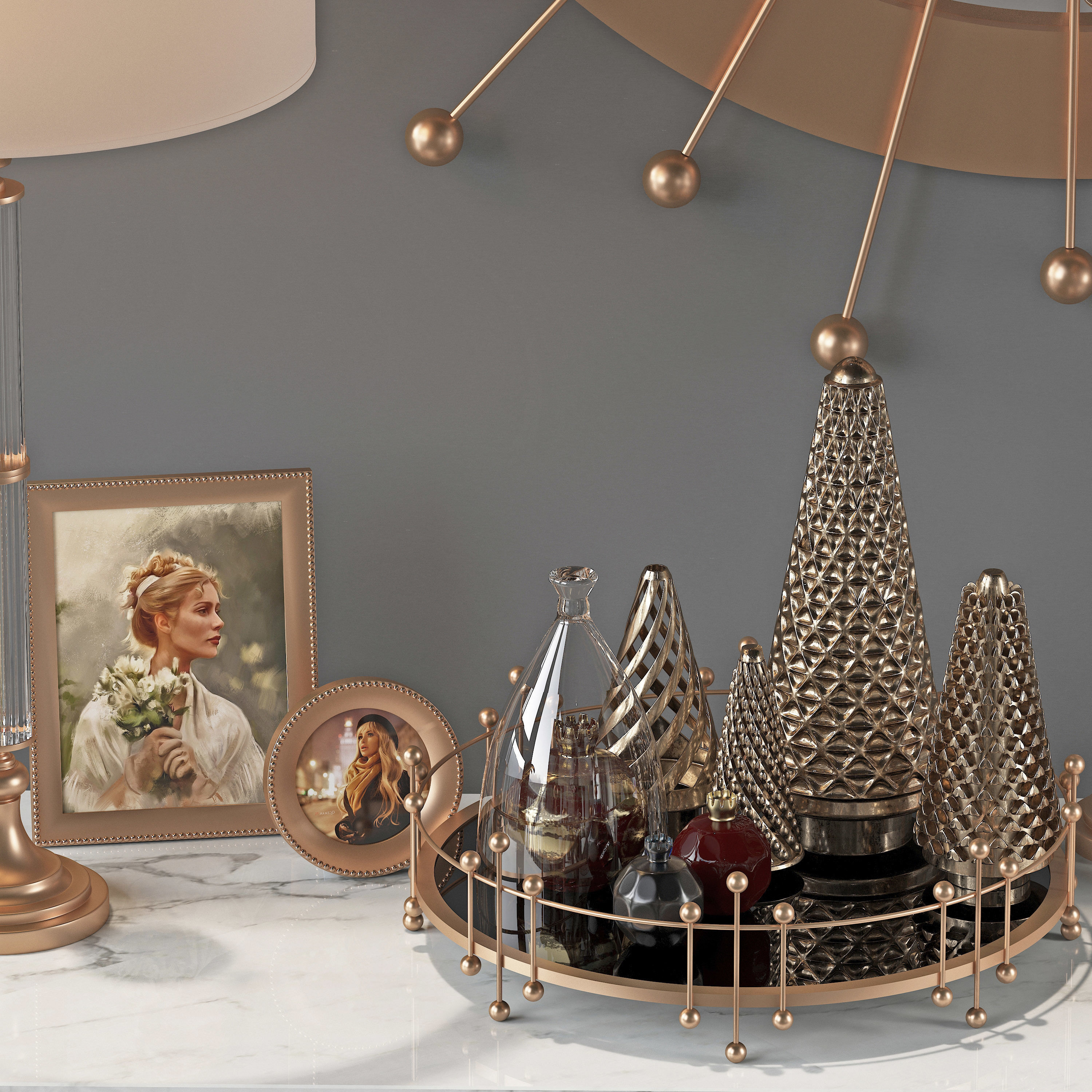 CRYSTAL DECORATIVE SET 3D model | CGTrader