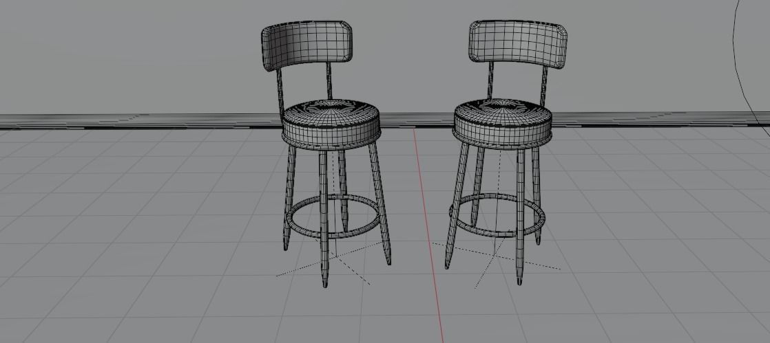 Two Types Of Bar Chair 3D model | CGTrader
