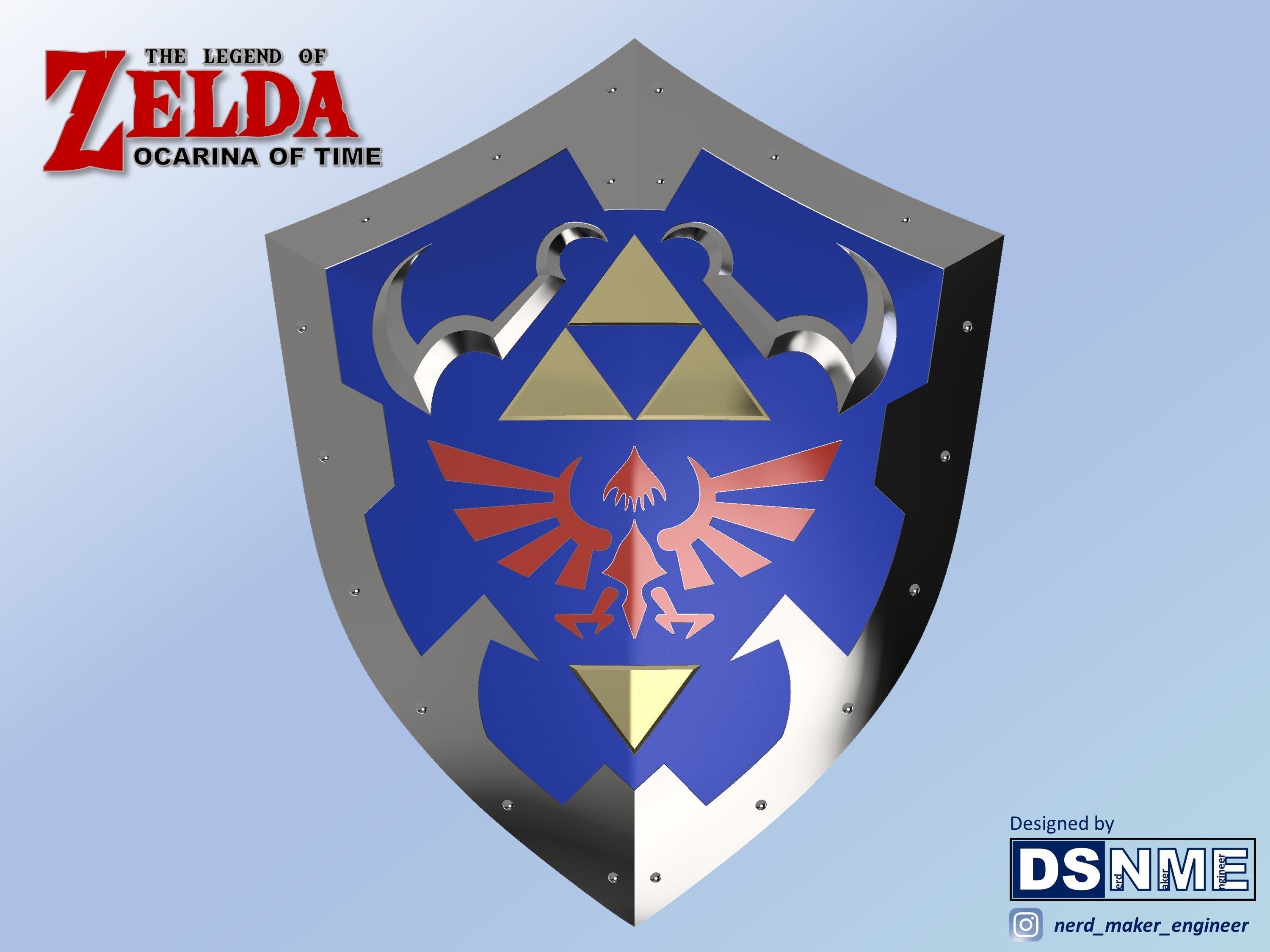 Hylian Shield from Zelda Ocarina of Time - Life Size - 3D model 3D ...