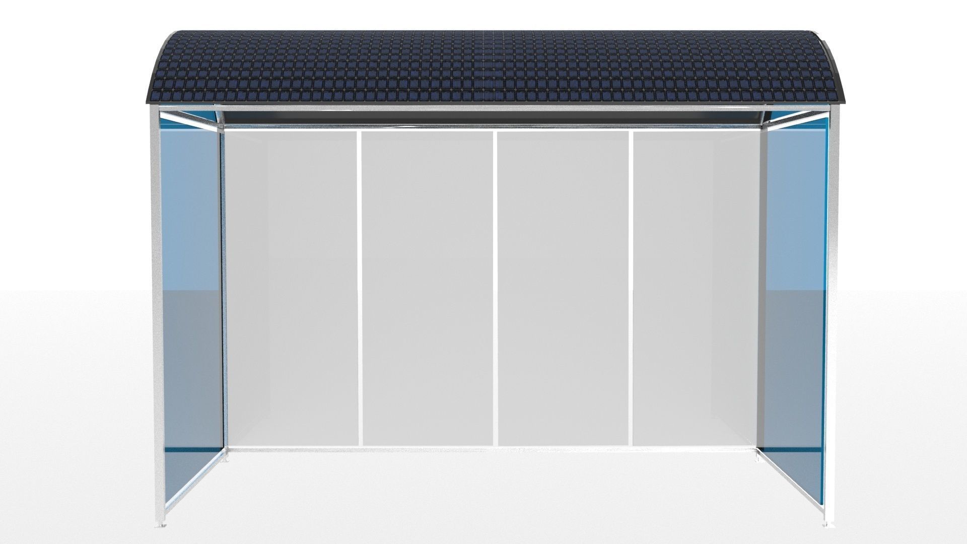 Solar Panel Bus Station 3D model rigged | CGTrader