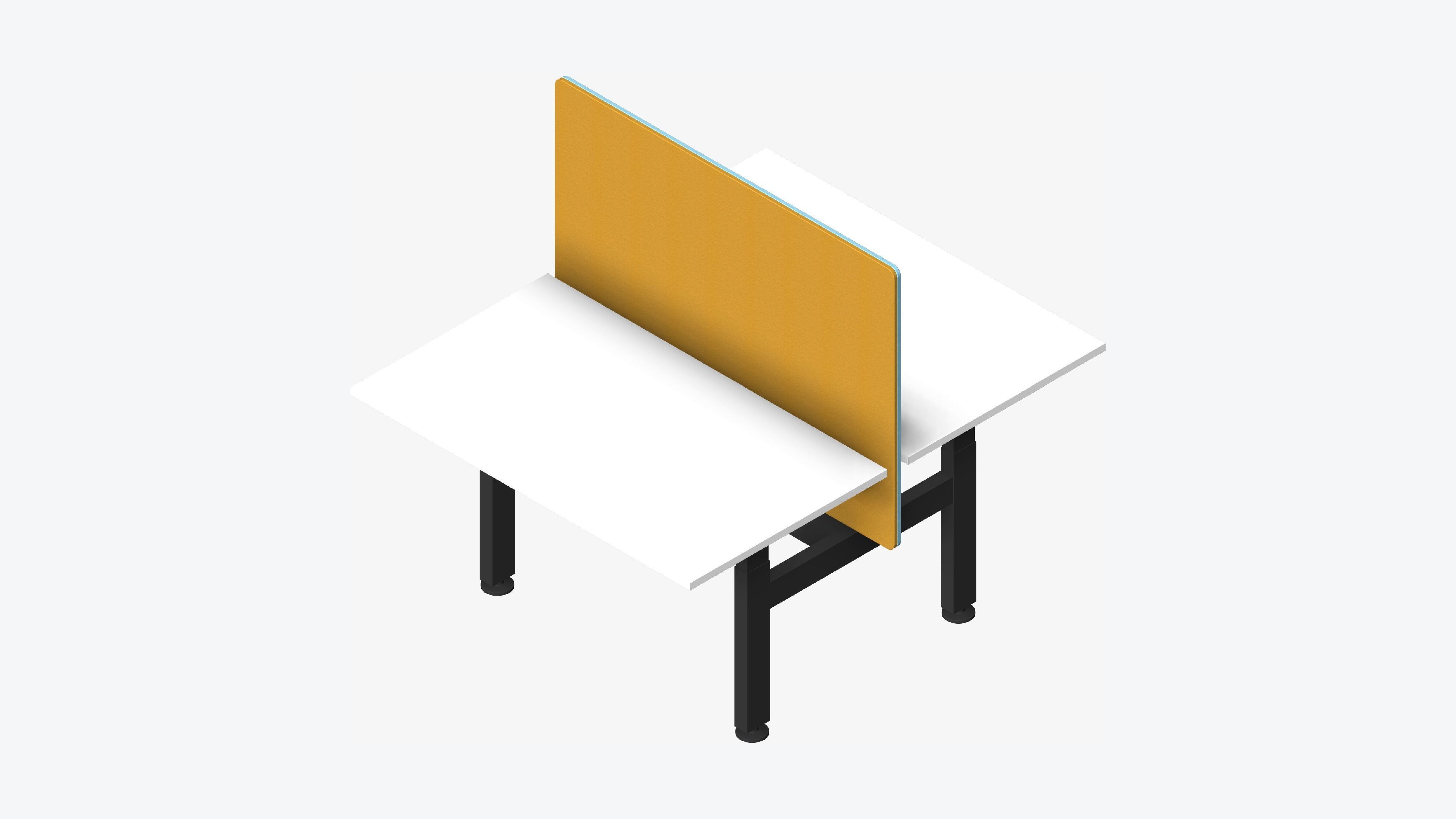 3D model Desk - Double - Officetec - Angular - Linear - Adjustable ...