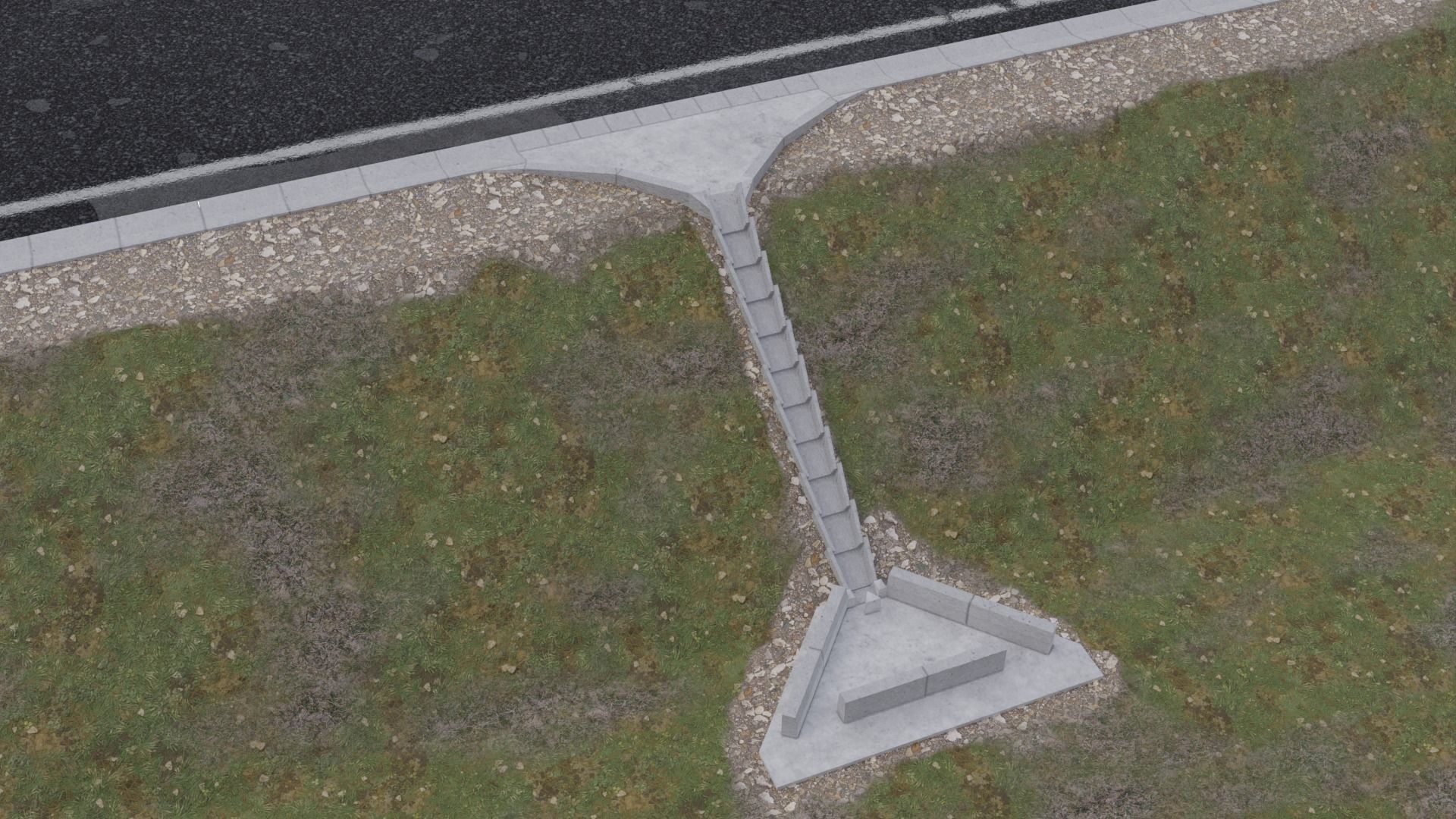 3D model Road Stepped spillway set VR / AR / low-poly | CGTrader