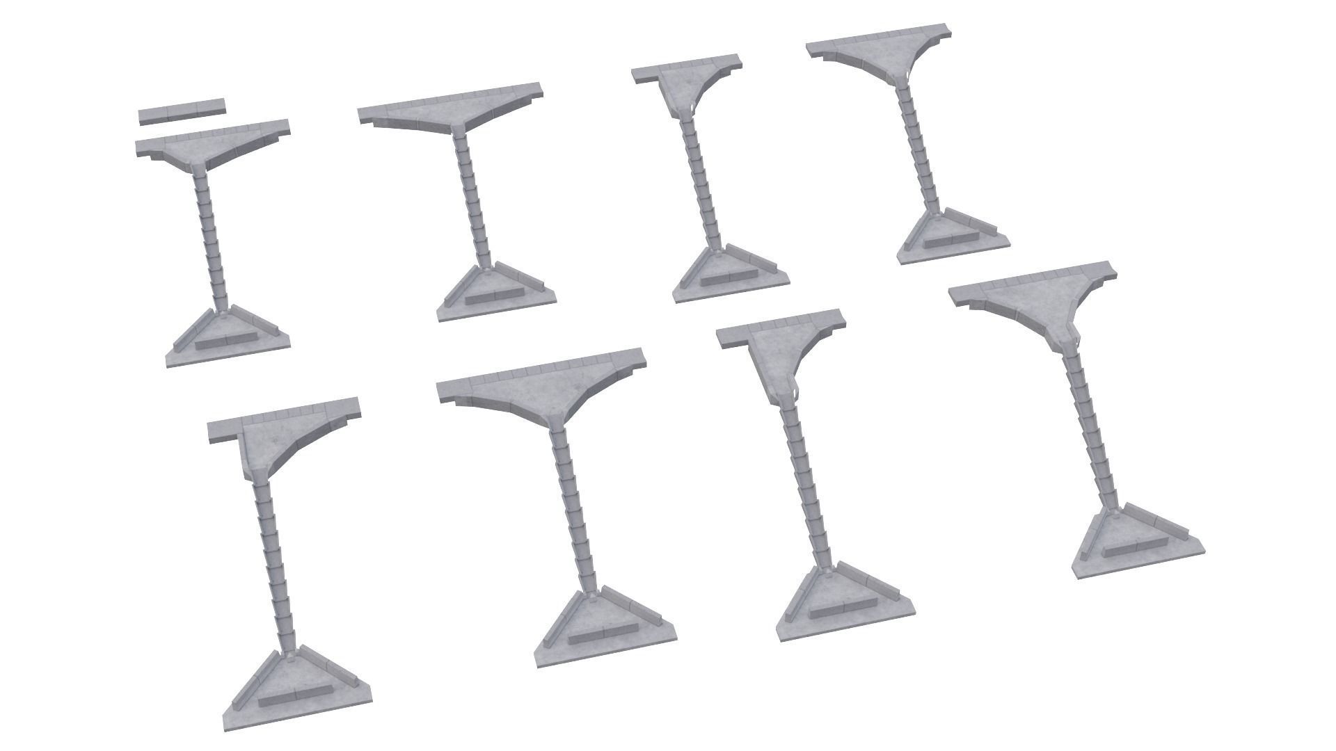 3D model Road Stepped spillway set VR / AR / low-poly | CGTrader