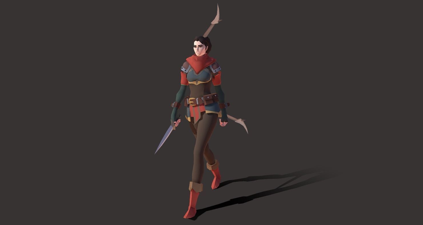 3D model Classic RPG Style 02 Leona Thief Warrior Archer Assassin VR ...