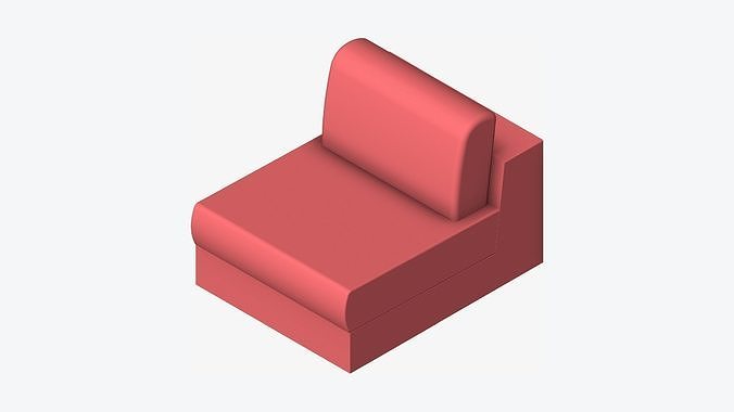 3D model Seat - Sofa - Simplicity - Comfort - Single - No Arm VR / AR ...