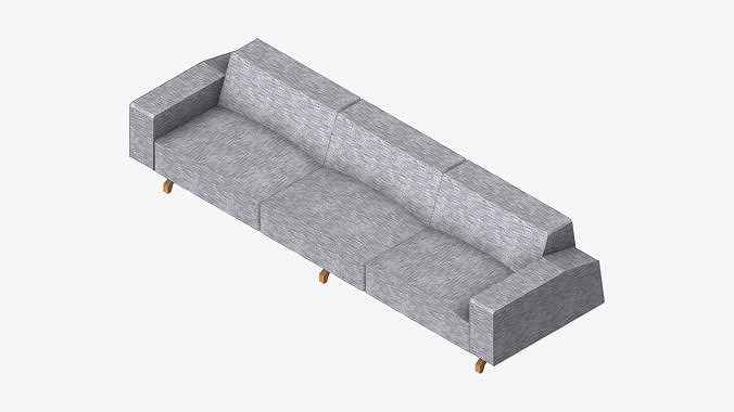 3D model Seat - Sofa - Simplicity - Cosy - Triple VR / AR / low-poly ...