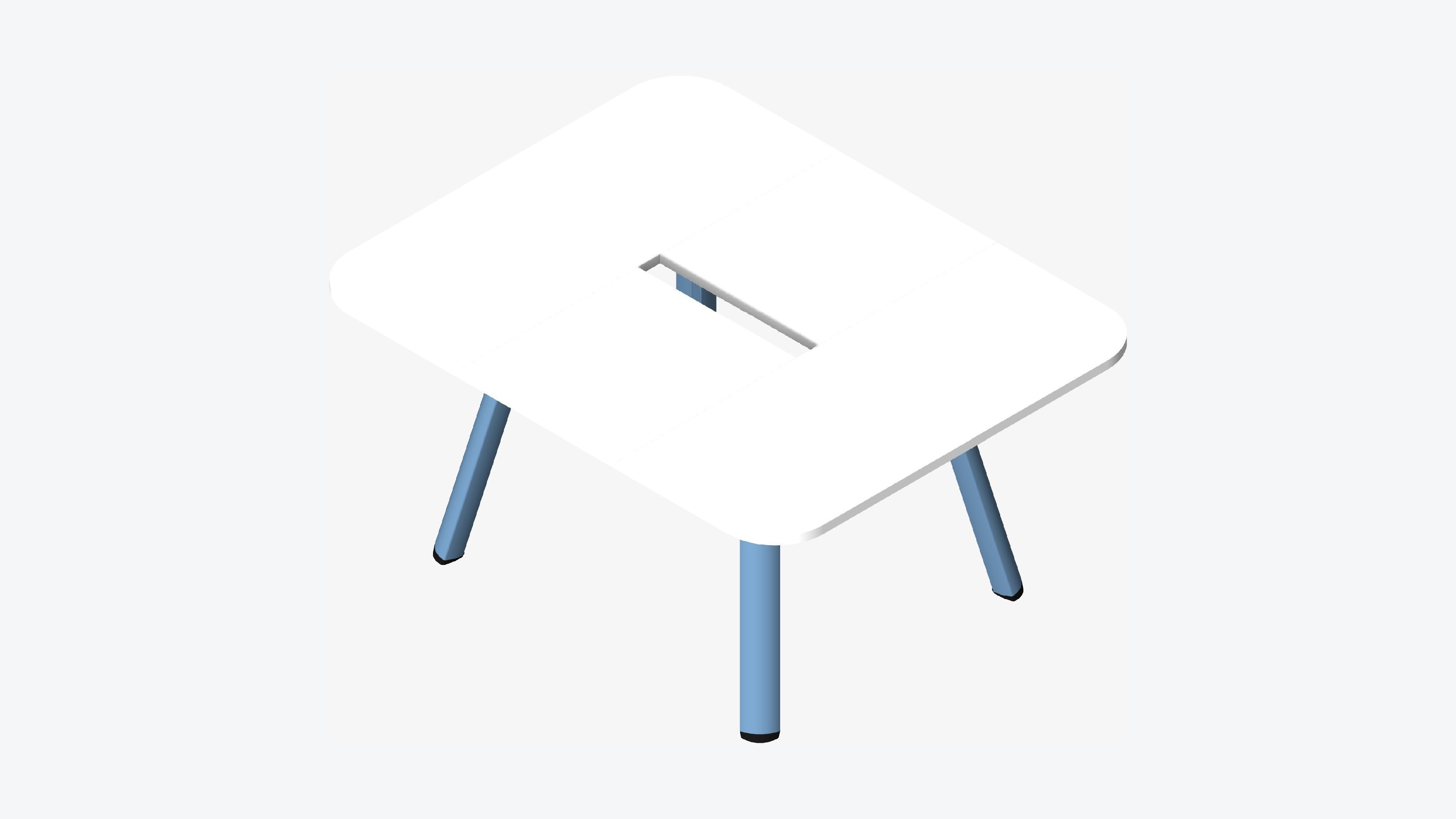 3D model Table - Rectangular - Officetec - Sim - Work Bench VR / AR ...