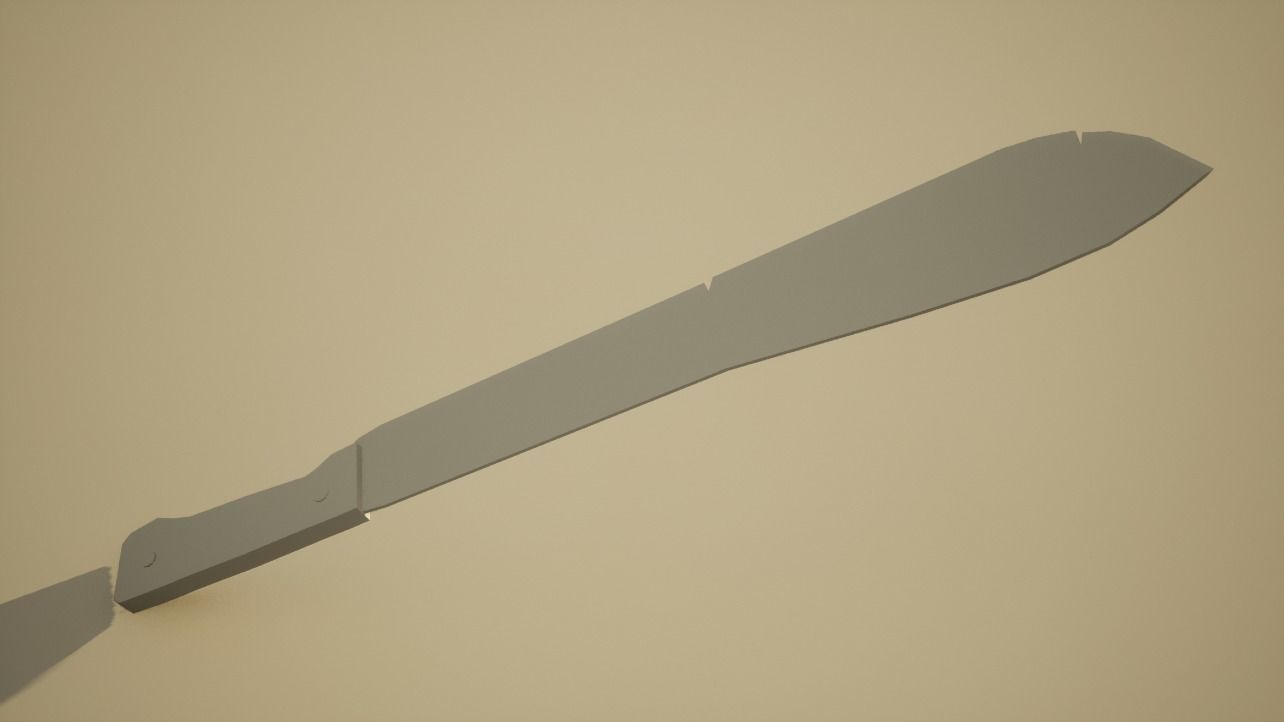 Machete sword with wooden handle free VR / AR / low-poly 3D model ...