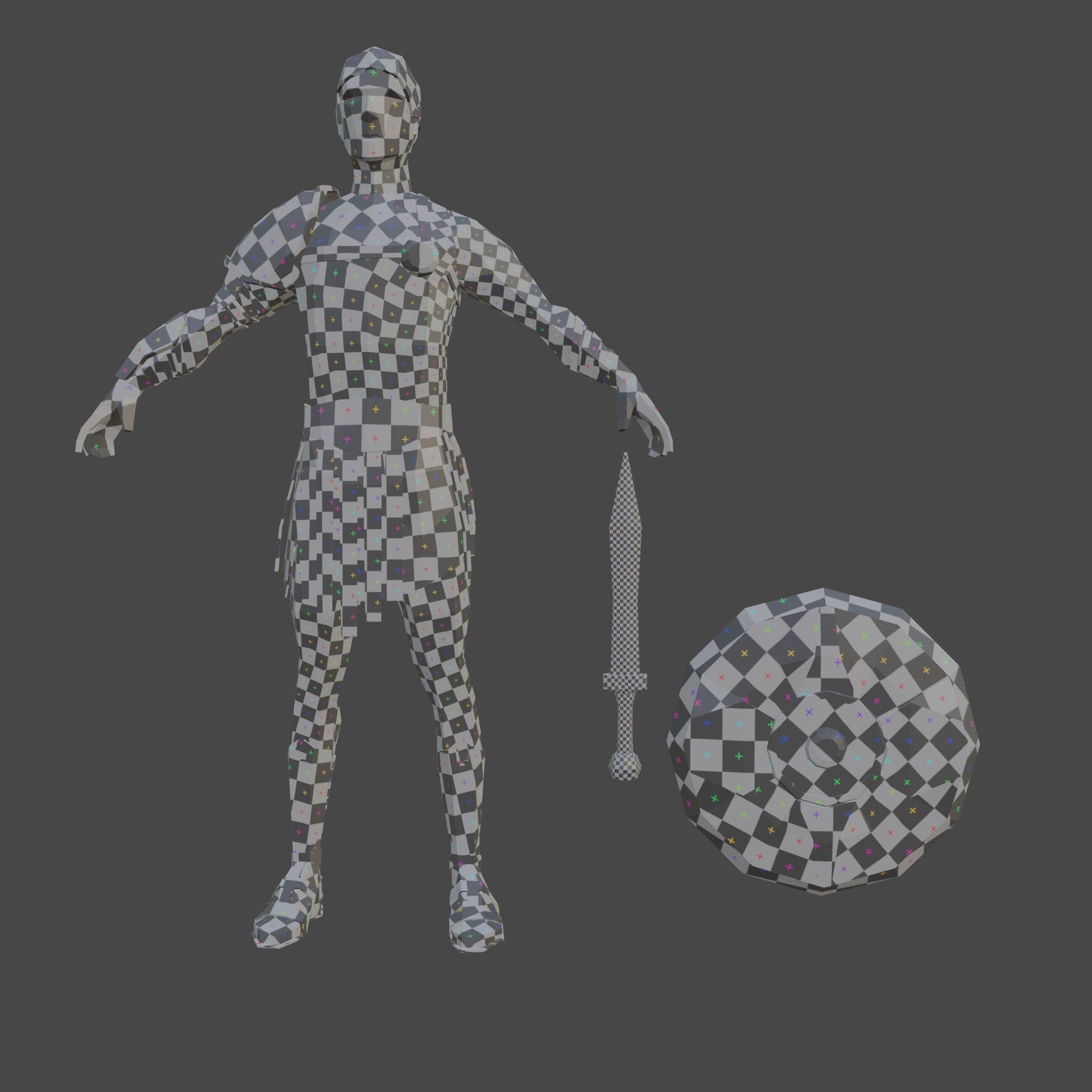 Gladiator Low Poly Stylized Game Ready Character with Bone Pose free VR ...