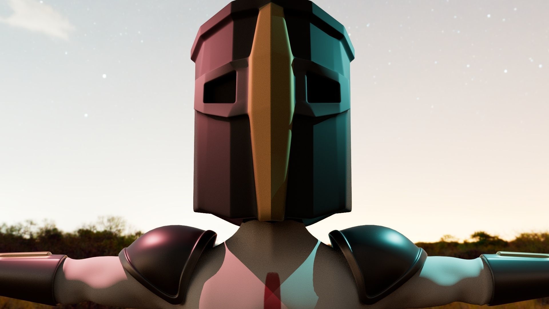 Cartoon Templar Knight 3D model | CGTrader