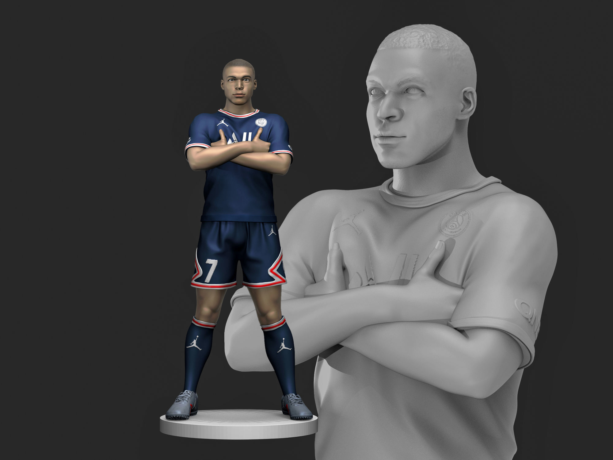 Kylian Mbappe 3D Printable 1 3D model 3D printable | CGTrader
