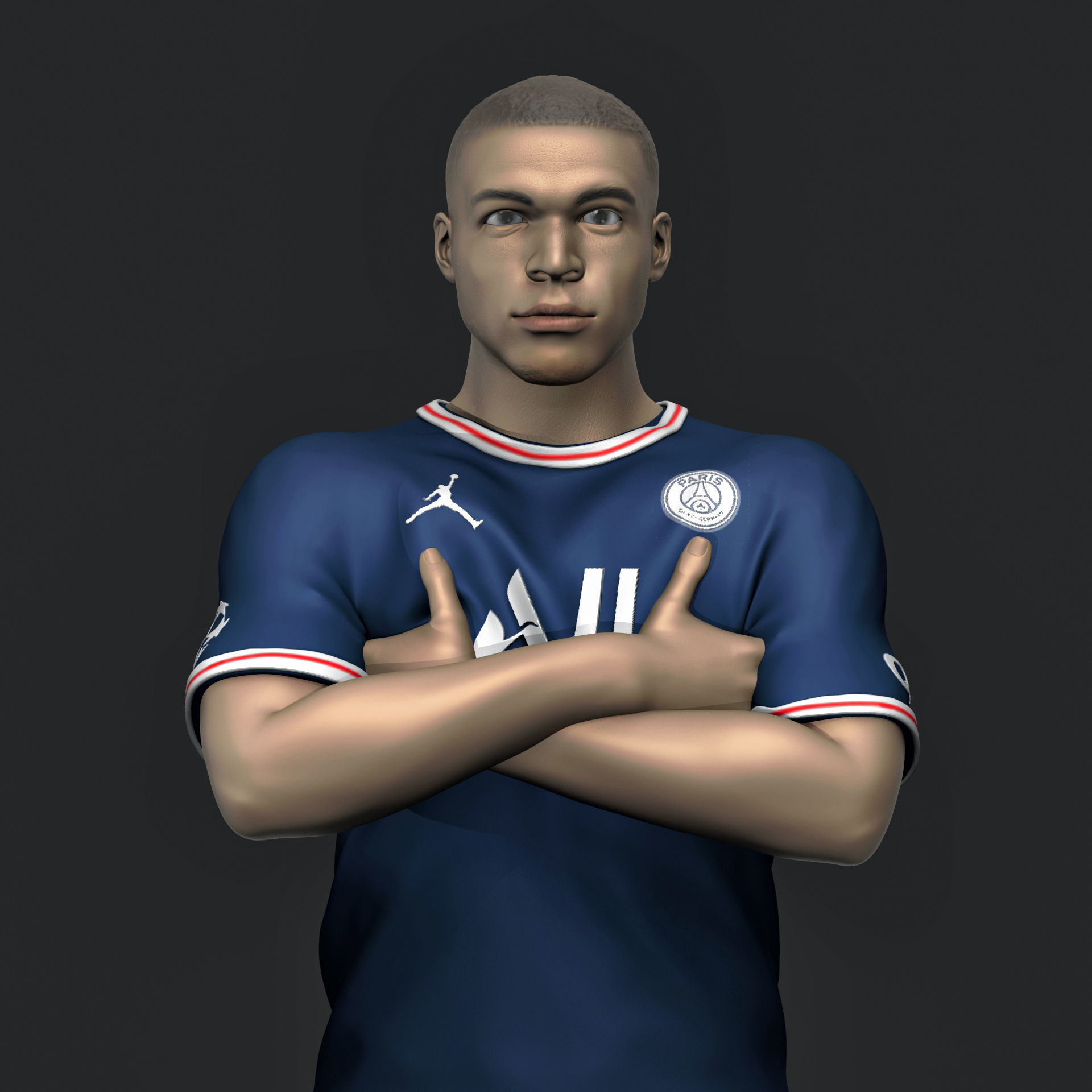 Kylian Mbappe 3D Printable 1 3D model 3D printable | CGTrader