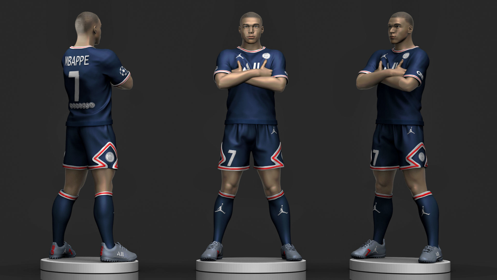 Kylian Mbappe 3D Printable 1 3D model 3D printable | CGTrader