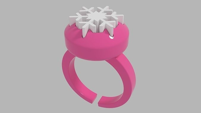 Snowflake ring 3D model 3D printable | CGTrader