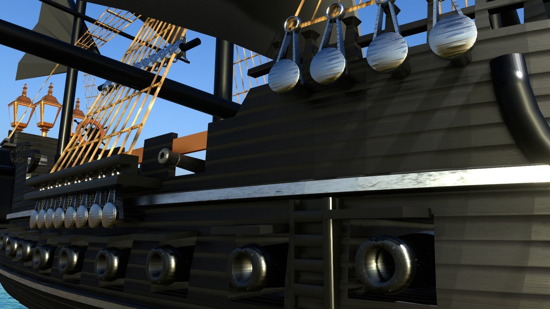 3D model Pirate ship VR / AR / low-poly | CGTrader