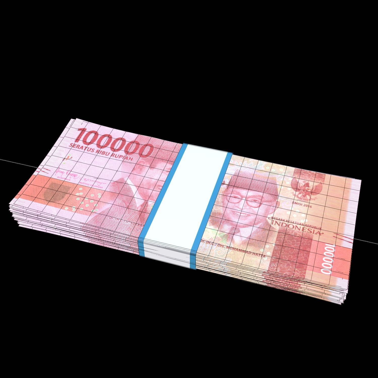 Rupiah Money Stack 3D model | CGTrader
