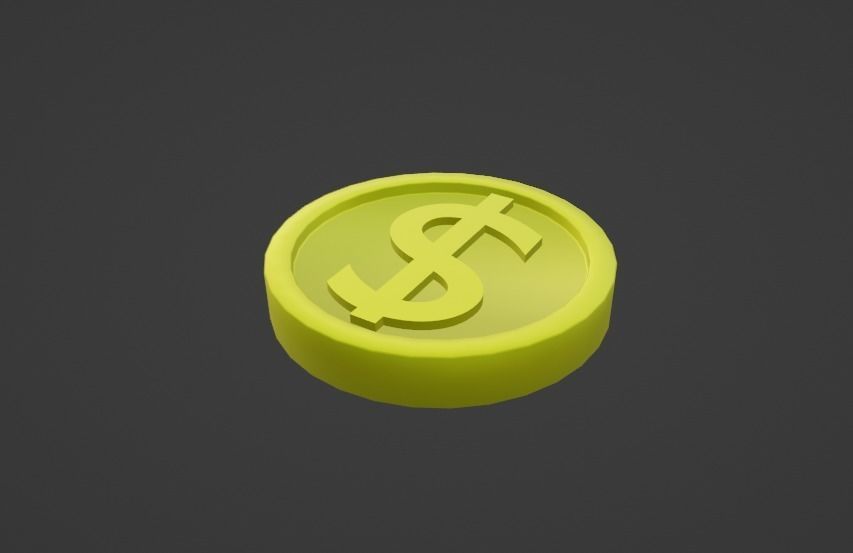 3D model Low-poly 3D model Coin dollar sign VR / AR / low-poly | CGTrader