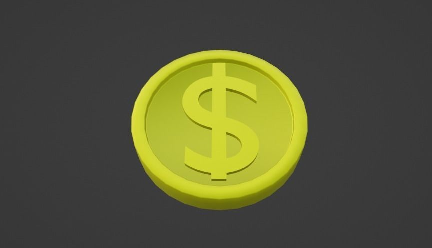 3D model Low-poly 3D model Coin dollar sign VR / AR / low-poly | CGTrader