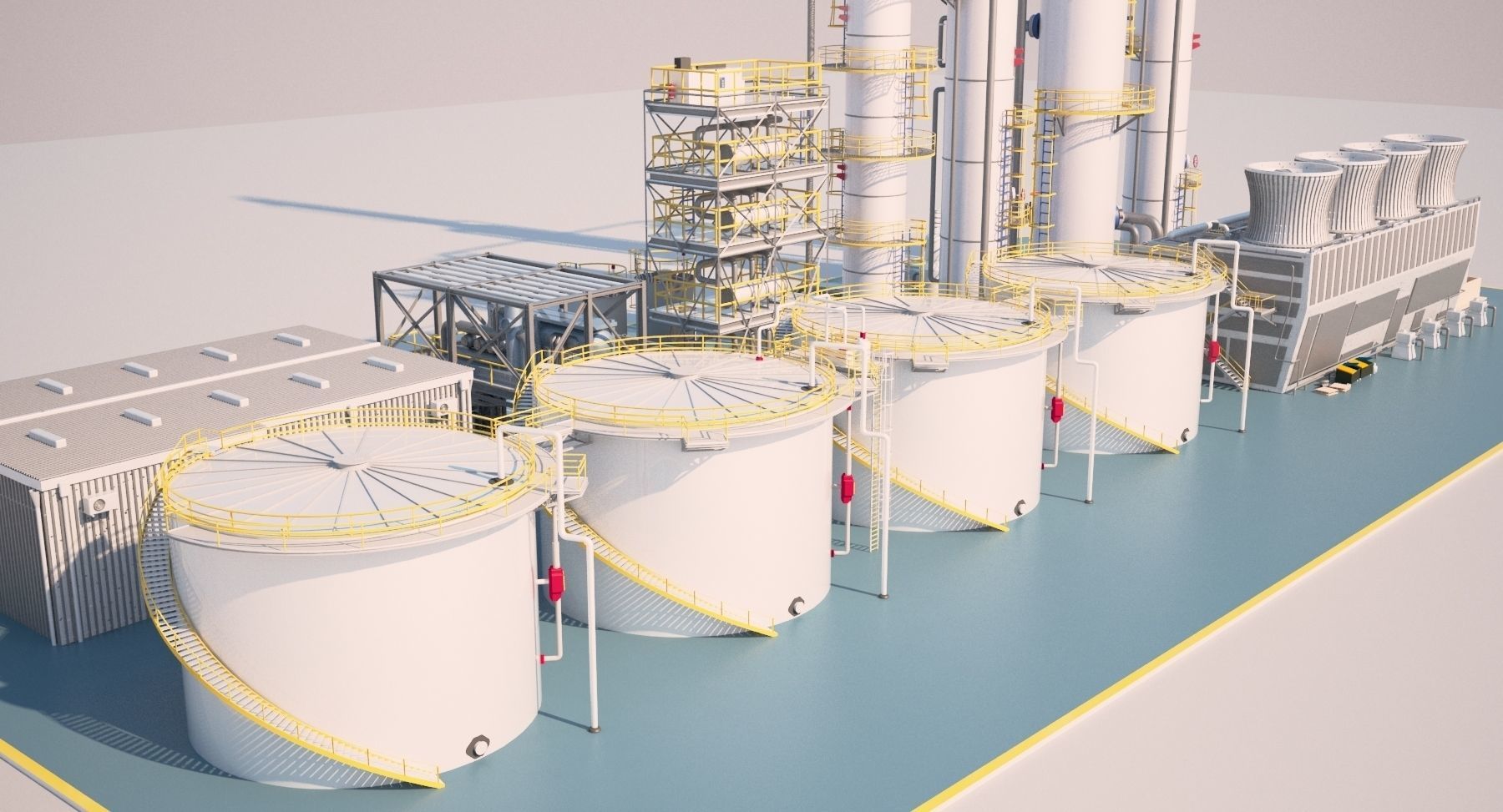 Small Industrial Oil Refinery 3D model | CGTrader