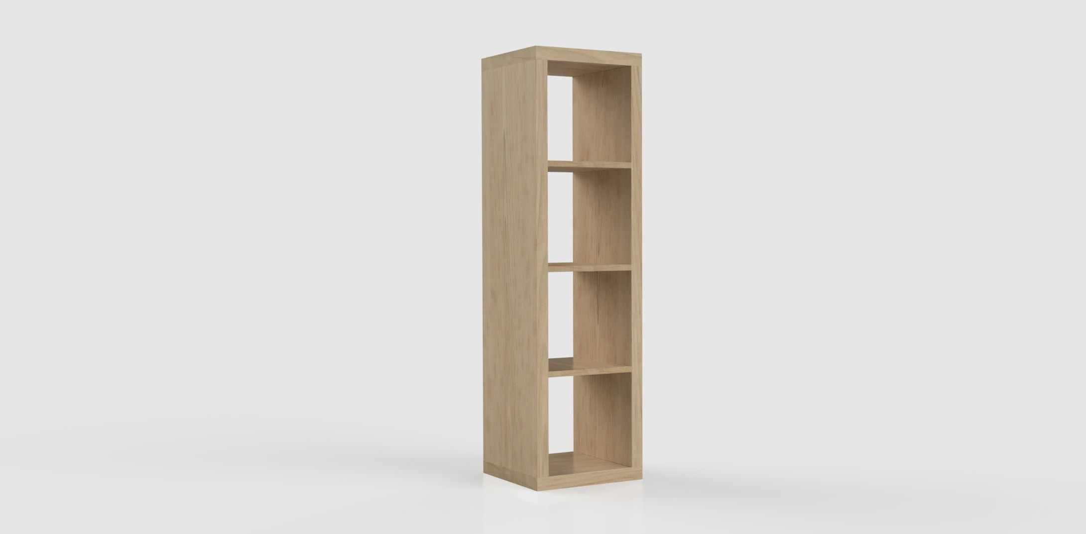 IKEA KALLAX 1x4 Shelf Unit Walnut Effect Light Grey 3D model | CGTrader